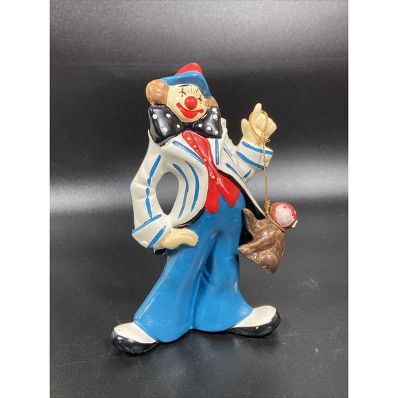 Enesco | Accents | Vintage Circus Clown With Chain Monkey Smiling ...